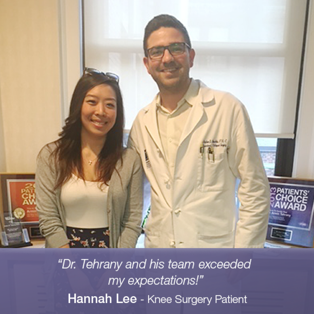 Hannah Lee after knee arthroscopy