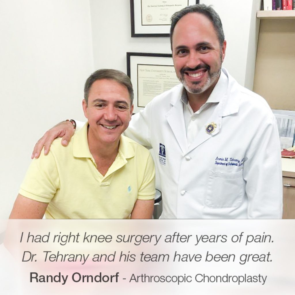 Arthroscopic Chodnroplasty Changed Randy's Life | Manhattan Orthopedic Care