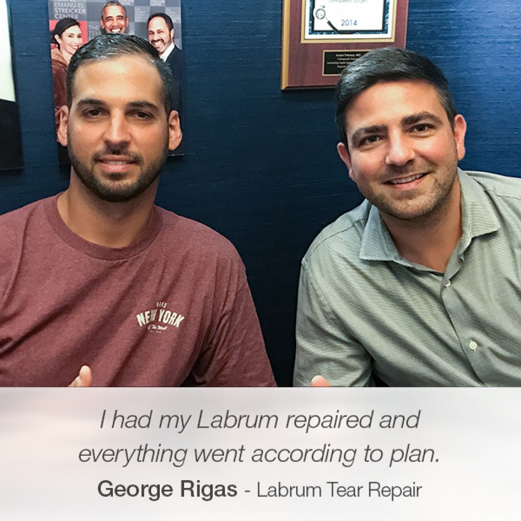 George's Arthroscopic Labrum Tear Repair | Manhattan Orthopedic Care